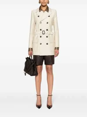 Saint Laurent Belted Double-breasted Coat