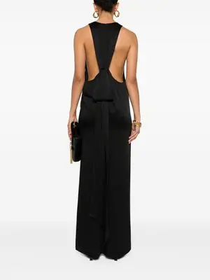 Saint Laurent Knot-detail Maxi Dress - Black