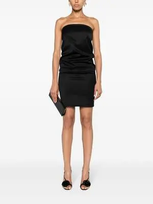 Saint Laurent Strapless Wool-blend Mini Dress