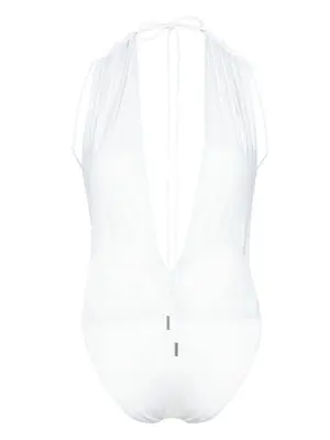 Saint Laurent V-neck Backless One-piece - Neutrals
