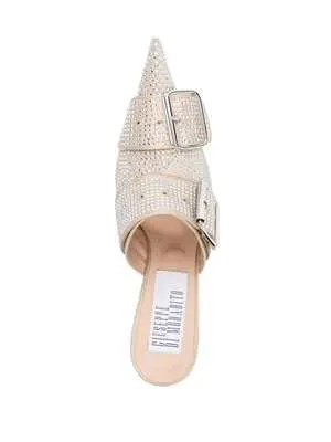 Giuseppe Di Morabito 100mm Crystal-embellished Mules - Neutrals