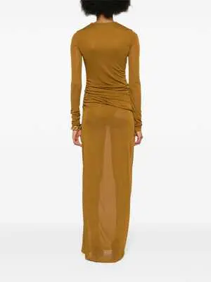 Saint Laurent Draped Voile Maxi Dress