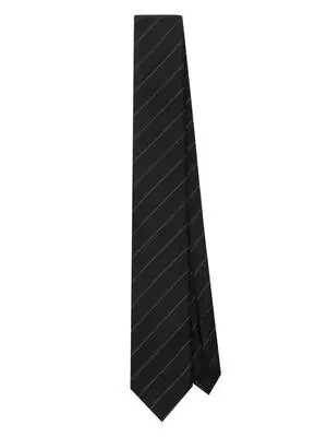 Saint Laurent Striped Sik Tie