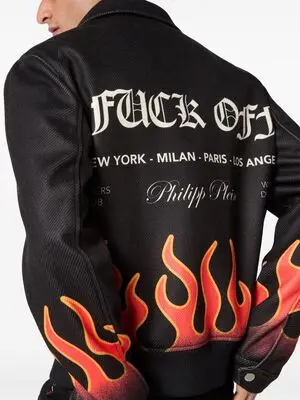 Philipp Plein Flame-print Bomber Jacket