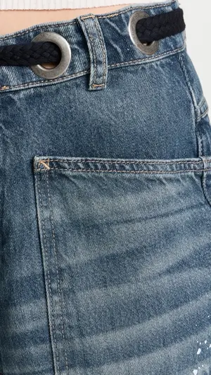 Free People Moxie Pull-on Barrel Jeans - Timeless Blue