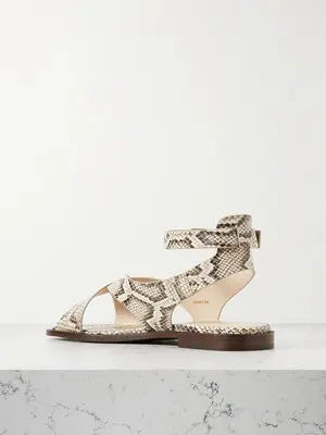 TOD'S Snake-effect Leather Sandals