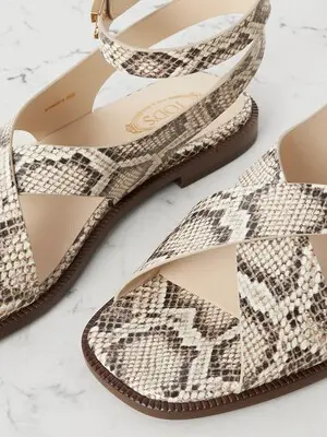 TOD'S Snake-effect Leather Sandals