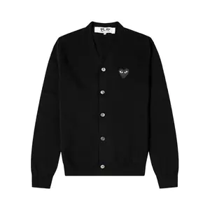 Play Comme Des Garcon Small Heart Cardigan - Black