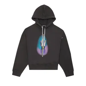 Palm Angels Cactus Print Hoodie - Black