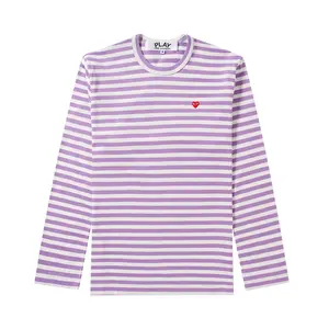 Play Comme Des Garcon Striped Long-sleeve T-shirt - Purple
