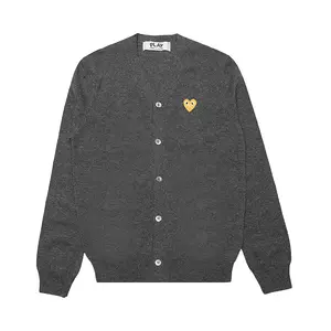 Play Comme Des Garcon Gold Heart Cardigan - Grey