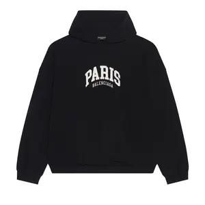 Balenciaga Cities Paris Wide Fit Hoodie - Black