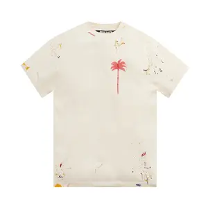 Palm Angels Pxp Painted Classic Tee 'off White/red - Cream