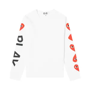 Play Comme Des Garcon Long-sleeve Logo T-shirt - White