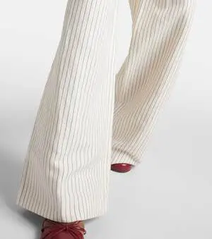 FRAME Mid-rise Cotton And Linen Wide-leg Pants