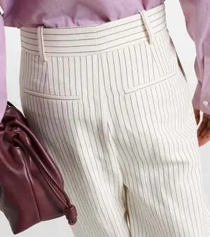 FRAME Mid-rise Cotton And Linen Wide-leg Pants