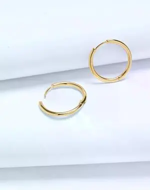 Madewell Mw Demi-fine Medium Hoop Earrings - 14k Gold