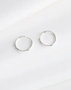 Madewell Mw Demi-fine Medium Hoop Earrings - Sterling Silver