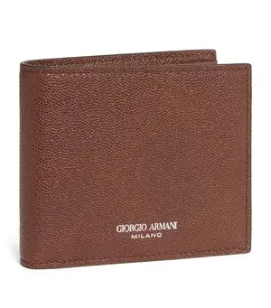 Giorgio Armani Leather Bifold Wallet - Brown