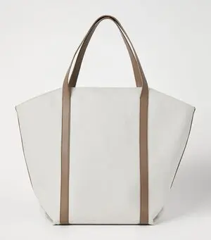 Brunello Cucinelli Canvas-leather Tennis Racket Tote Bag