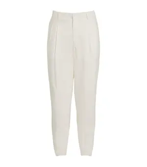 Giorgio Armani Silk-blend Tailored Trousers