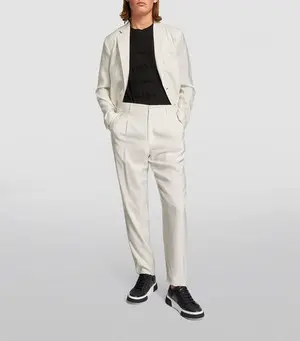 Giorgio Armani Silk-blend Tailored Trousers