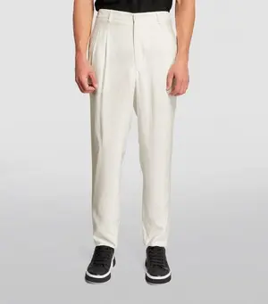 Giorgio Armani Silk-blend Tailored Trousers