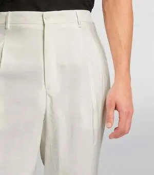 Giorgio Armani Silk-blend Tailored Trousers