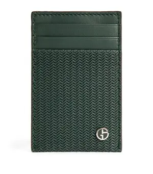 Giorgio Armani Embossed-leather Card Holder - Green