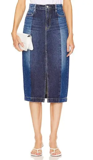 GRLFRND Robin Seamed Tonal Midi Skirt - Tonal Slide