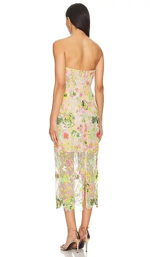 MILLY Kait Botanical Petals Sequins Dress