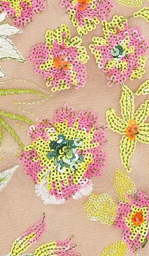 MILLY Kait Botanical Petals Sequins Dress