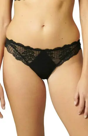 Simone Perele Reve Lace Bikini Cut Briefs - Black