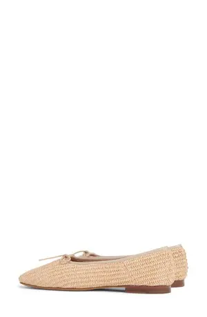 MANSUR GAVRIEL Square-toe Raffia Ballet Flats - Natural