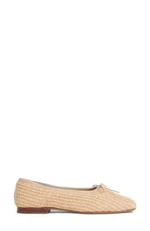 MANSUR GAVRIEL Square-toe Raffia Ballet Flats - Natural