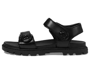 COACH Brynn Leather Sandal - Black