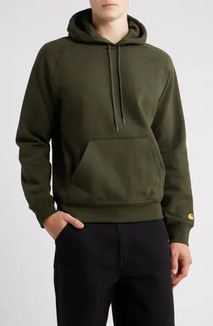 Carhartt Work In Progress Carhartt Work In Progress Chase Fleece Hoodie Olive/gold
