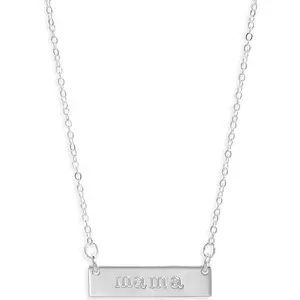 NASHELLE Mama Bar Pendant Necklace - Sterling Silver