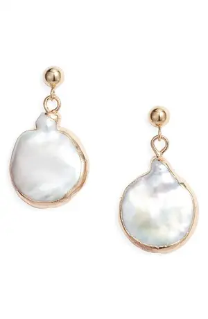 SET & STONES Gracie Pearl Drop Earrings - Gold