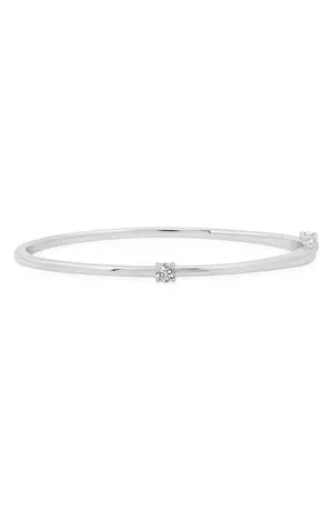 CRISLU Brilliant Cubic Zirconia Bangle Bracelet - Silver