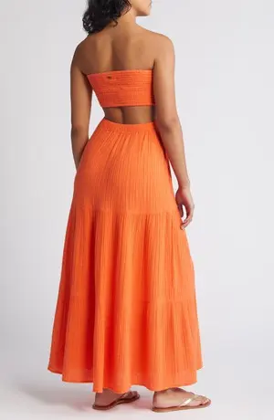Rip Curl Premium Surf Strapless Maxi Dress - Bright Orange