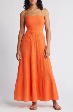 Rip Curl Premium Surf Strapless Maxi Dress - Bright Orange