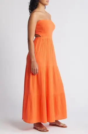 Rip Curl Premium Surf Strapless Maxi Dress - Bright Orange
