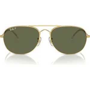 Ray-ban Bain Bridge 60mm Polarized Pillow Aviator Sunglasses - Gold Flash