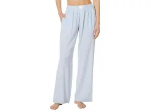 Eberjey Nautico Boxer Pants Women's Pajama Classic Stripe Slate Blue/ivory Gray