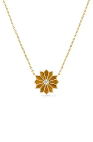 ORLY MARCEL Mini Sacred Flower Pendant Necklace - Brown