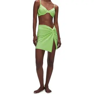Good American Sparkle Twist Cover-up Sarong - Electric Lime002