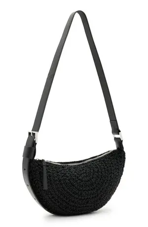 ALLSAINTS Half Moon Knot Crossbody Bag - Black