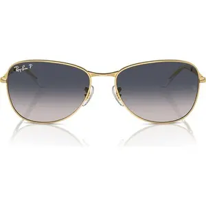 Ray-ban Ray-Ban 56mm Polarized Aviator Sunglasses Gold Flash