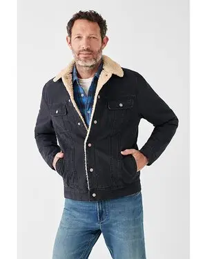 Faherty Brand Faherty Timberline Fleece Trucker Jacket - Black